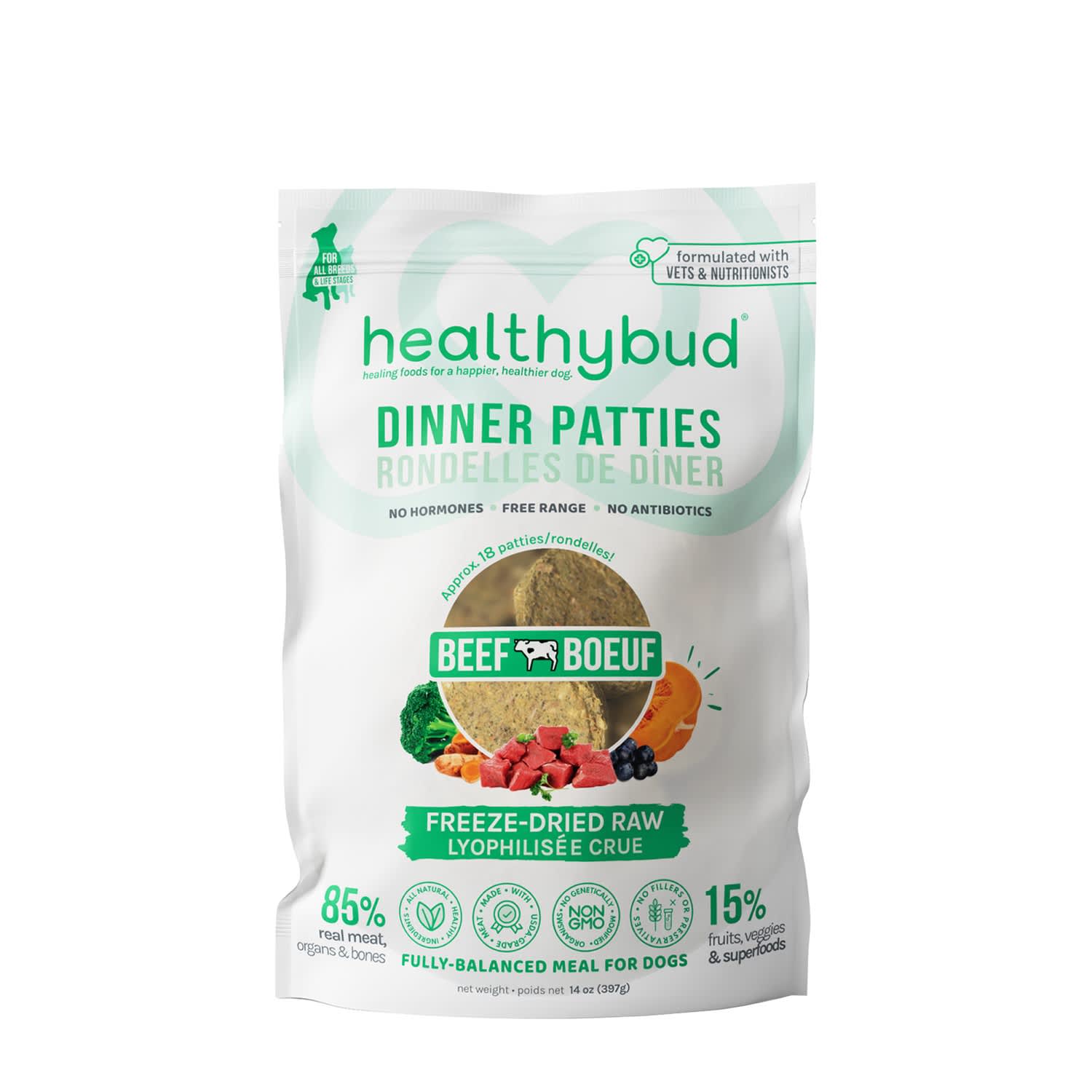 Healthybud Beef Meal Patties 397g » Dogfather and Co. | Dog Grooming ...
